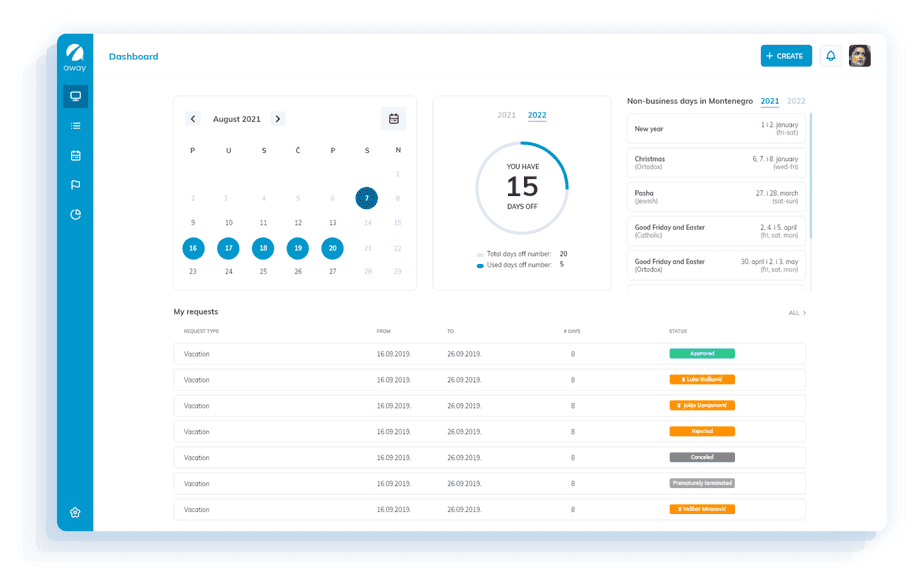 away | Leave management system